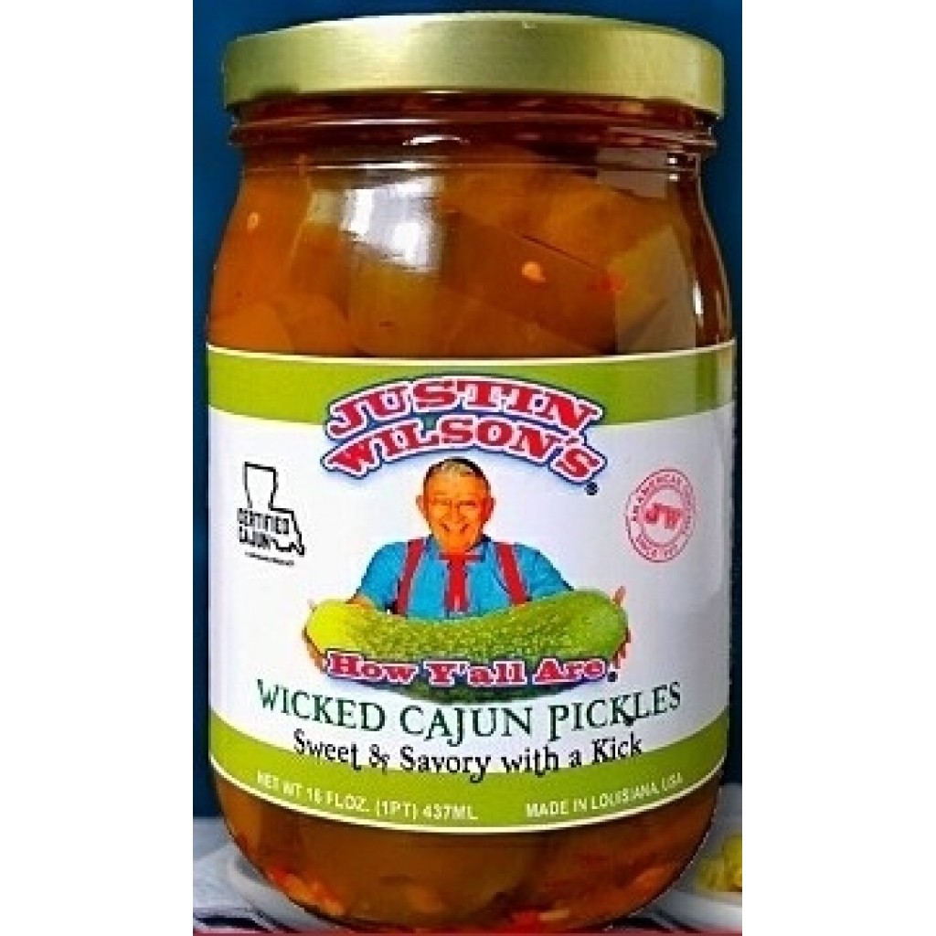 Justin Wilson's Wicked Cajun Pickles 16oz - 852933000066
