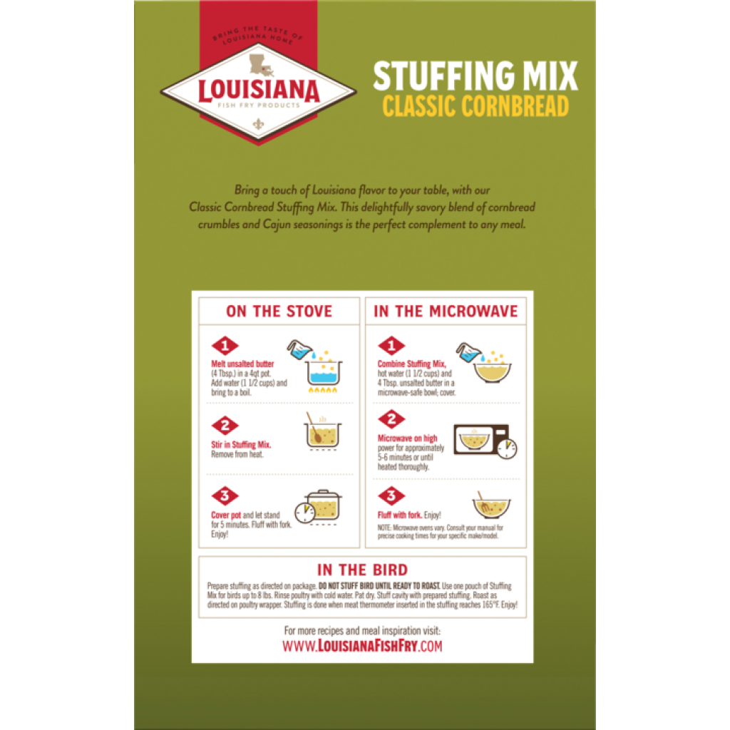 Louisiana Fish Fry Classic Cornbread Stuffing Mix - 039156006734