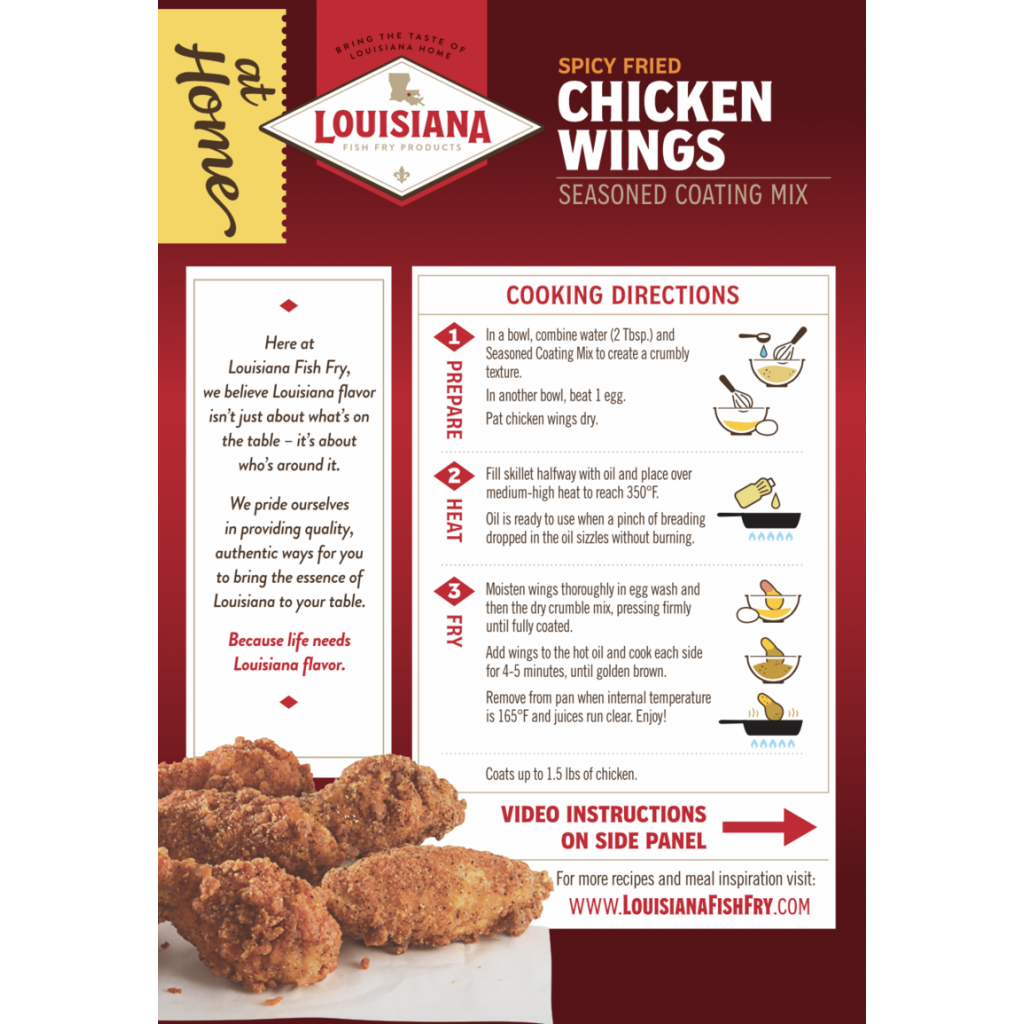 Louisiana Fish Fry At Home Spicy Chicken Wings Seasoned Coating Mix ...