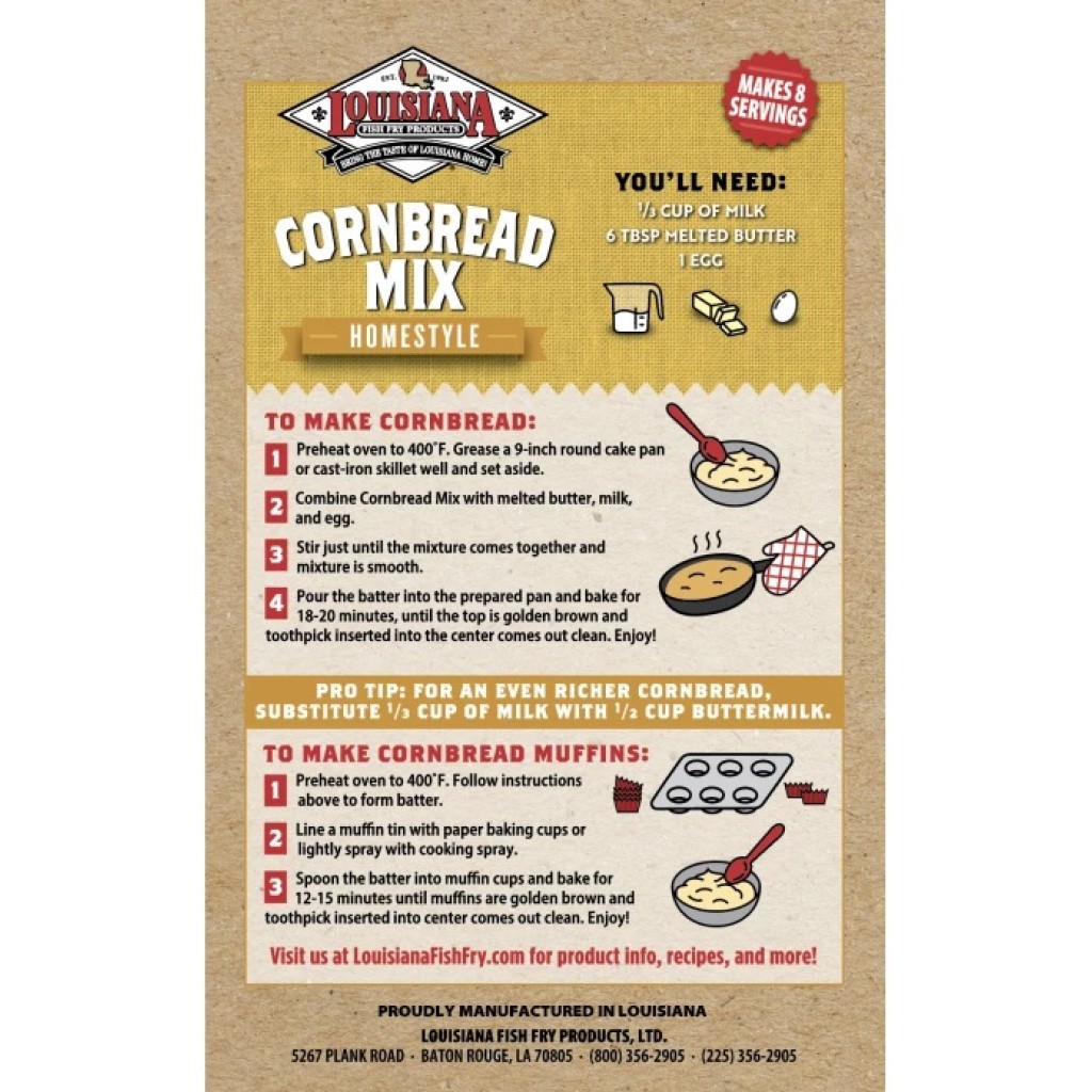 Louisiana Fish Fry Cornbread Mix 10 oz - 031956009230